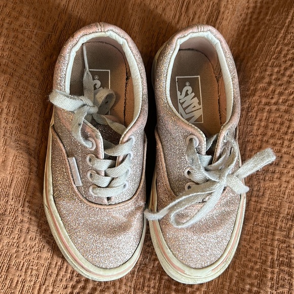 Vans | Shoes | Girls Pink Glitter Vans | Poshmark